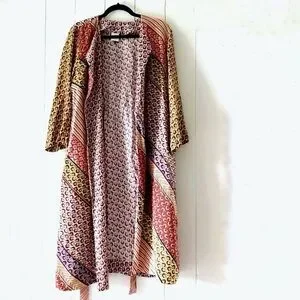 CAbi | Jackets & Coats | Cabi Poet Patchwork Jacket Long Kimono Belted ...